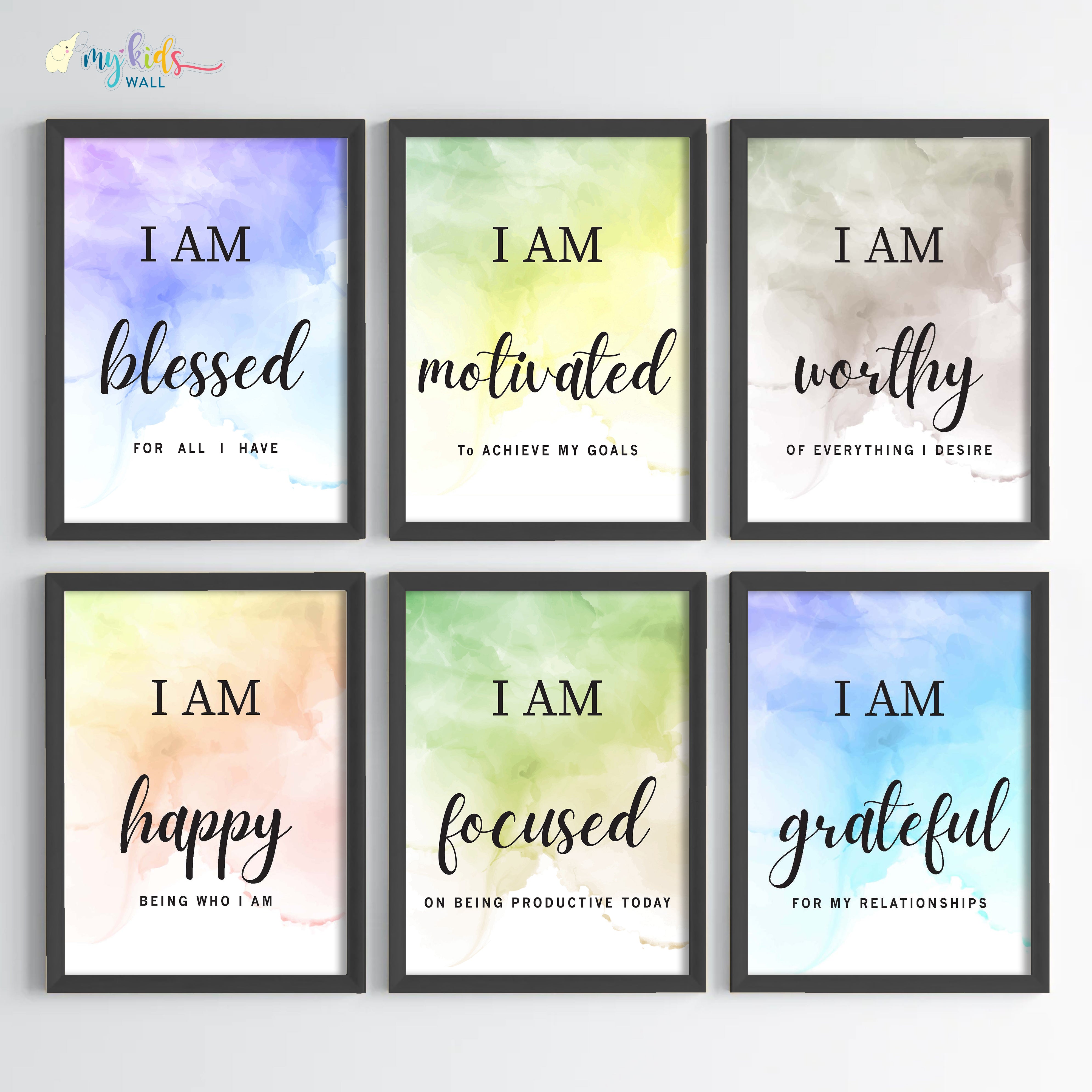 Positive Affirmations for Success Wall Art (Framed) – My Kids Wall