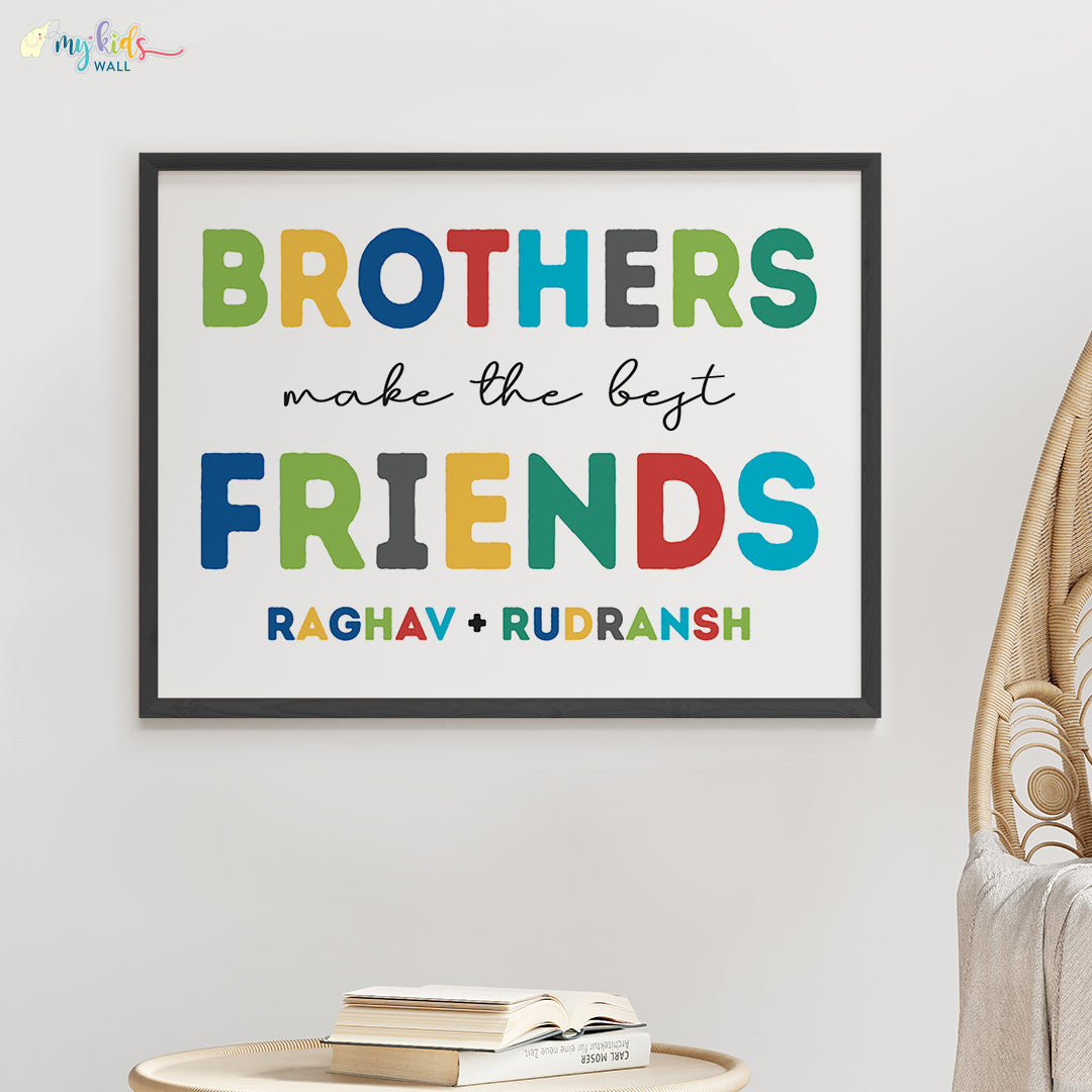 'Brothers Make the Best Friends' Wall Art (Big Frame) – My Kids Wall