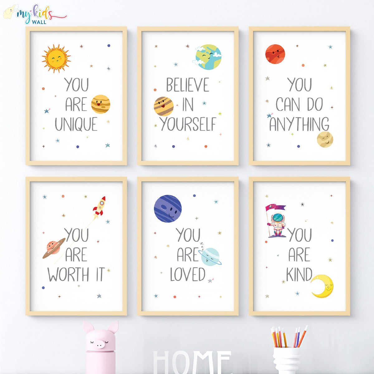 'Growth Mindset Affirmations' Wall Art (Framed Set of 6) – My Kids Wall