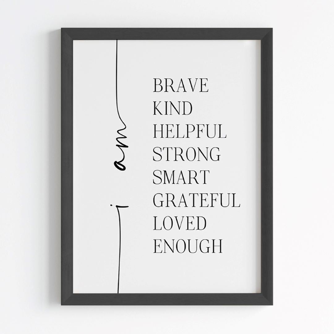 'Positive Attitude & Affirmations' Wall Art (Framed) – My Kids Wall