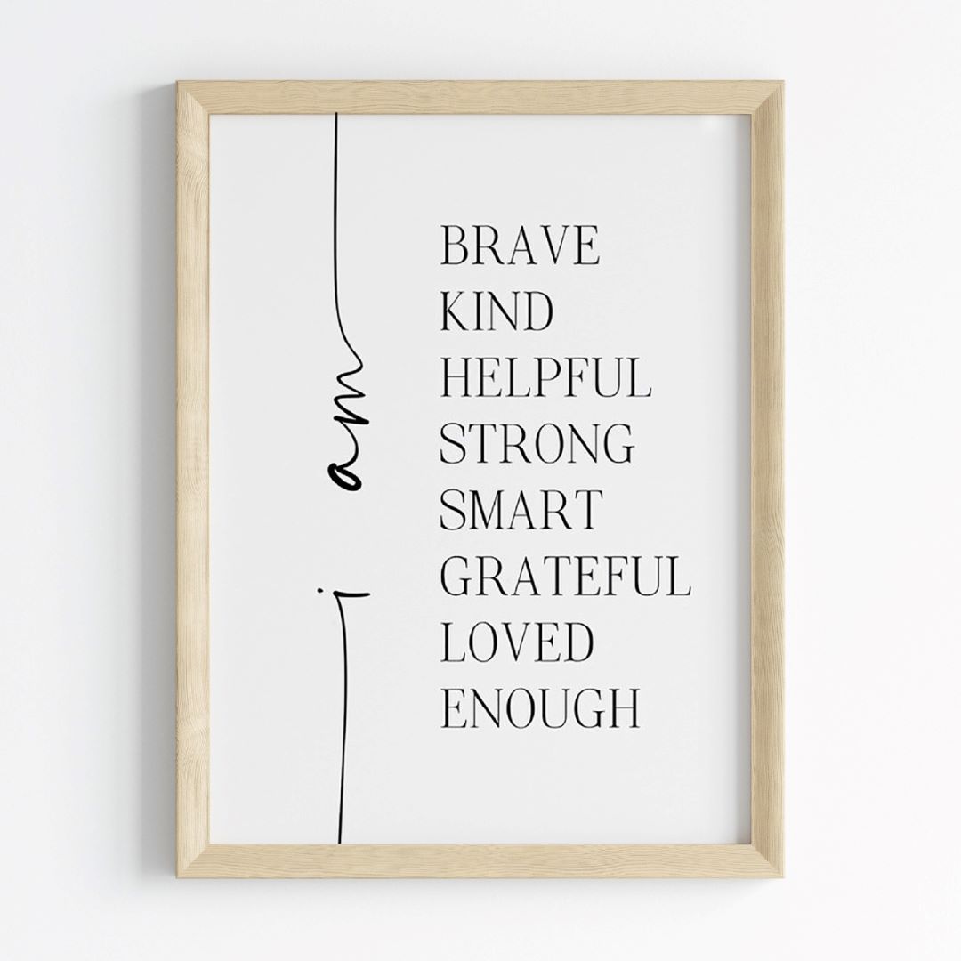 'Positive Attitude & Affirmations' Wall Art (Framed) – My Kids Wall