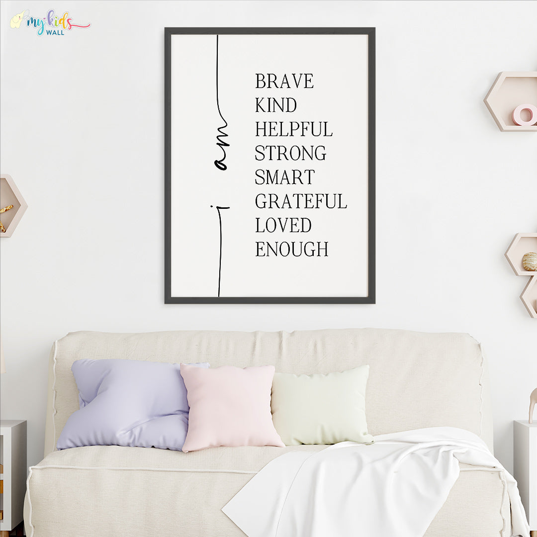 'Positive Attitude & Affirmations' Wall Art (Big Frame) – My Kids Wall