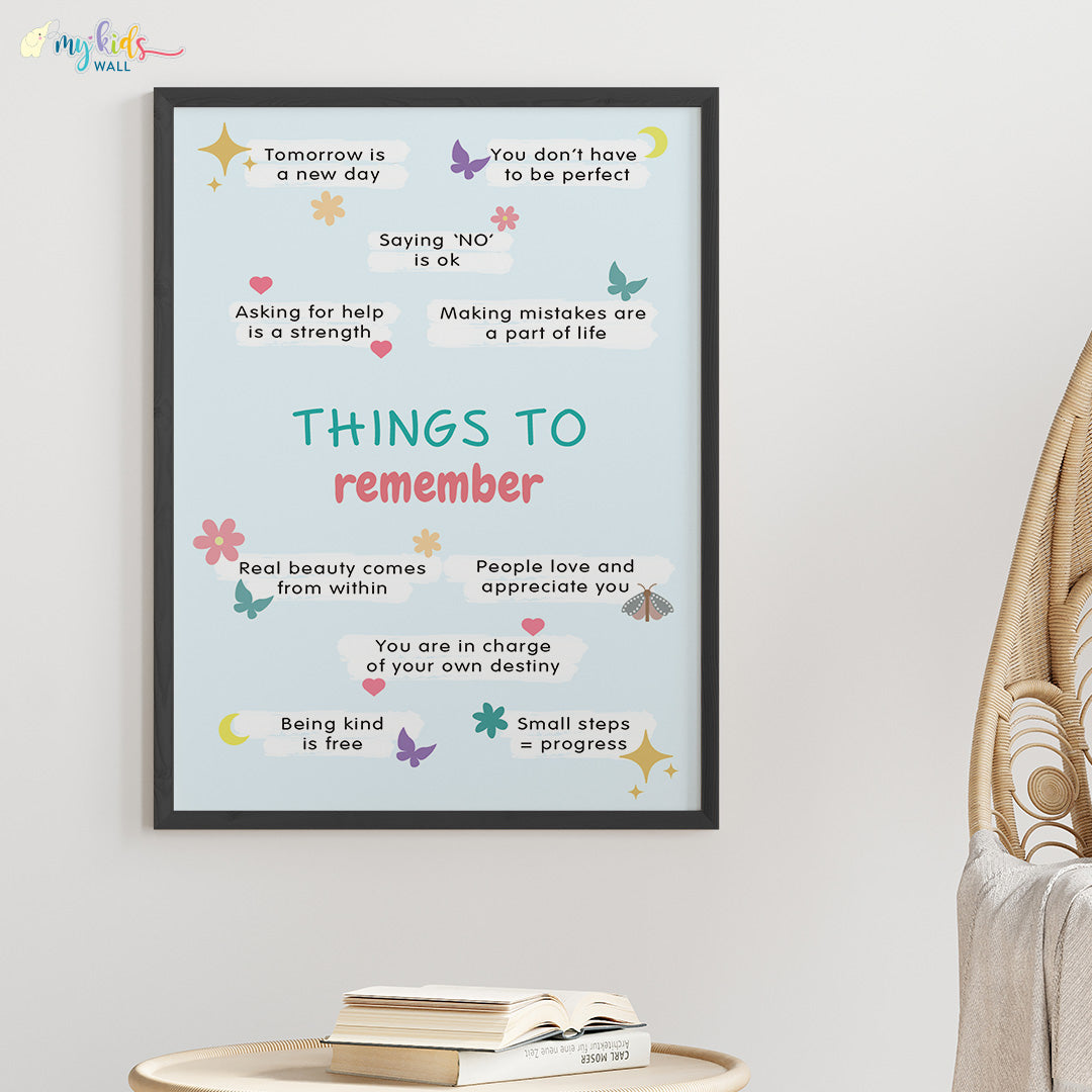 'Positive Things to Remember' Wall Art (Big Frame) – My Kids Wall