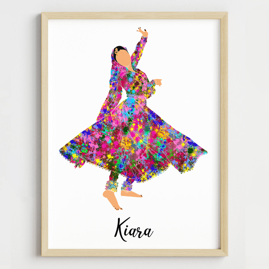 'Kathak Dancer' Personalized Wall Art (Framed) – My Kids Wall