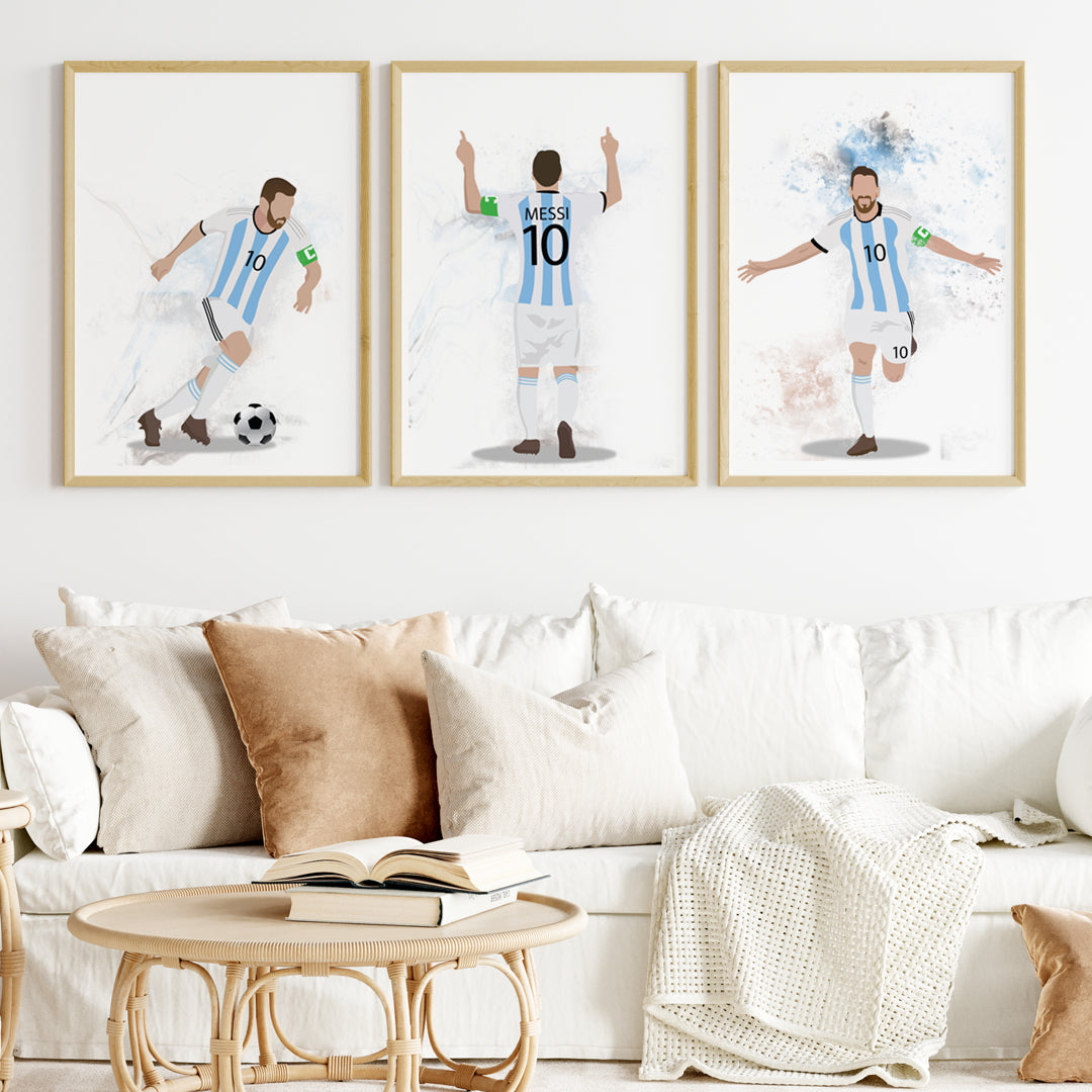 'Lionel Messi' Personalized Wall Art (Framed Set of 3) – My Kids Wall