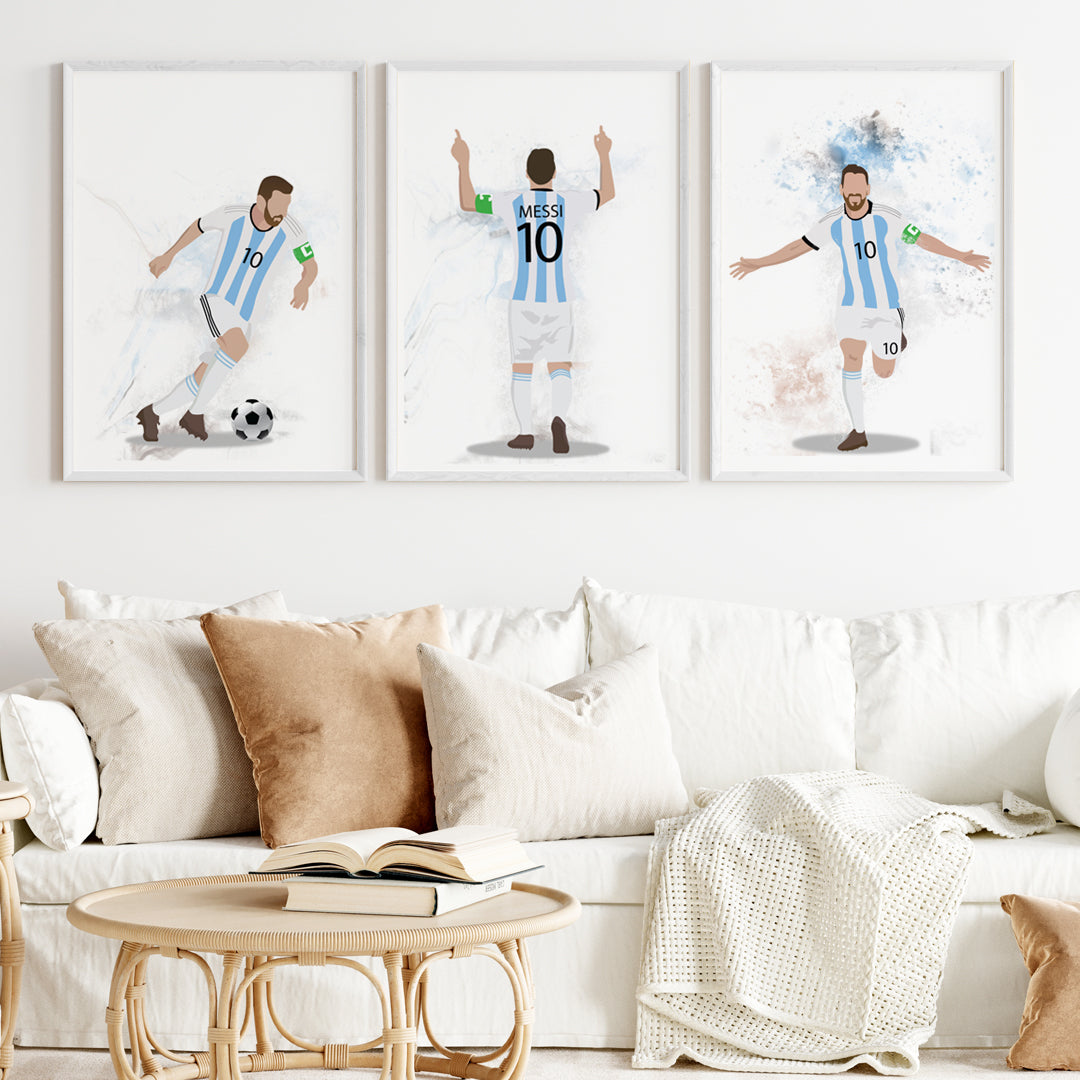 'Lionel Messi' Personalized Wall Art (Framed Set of 3) – My Kids Wall