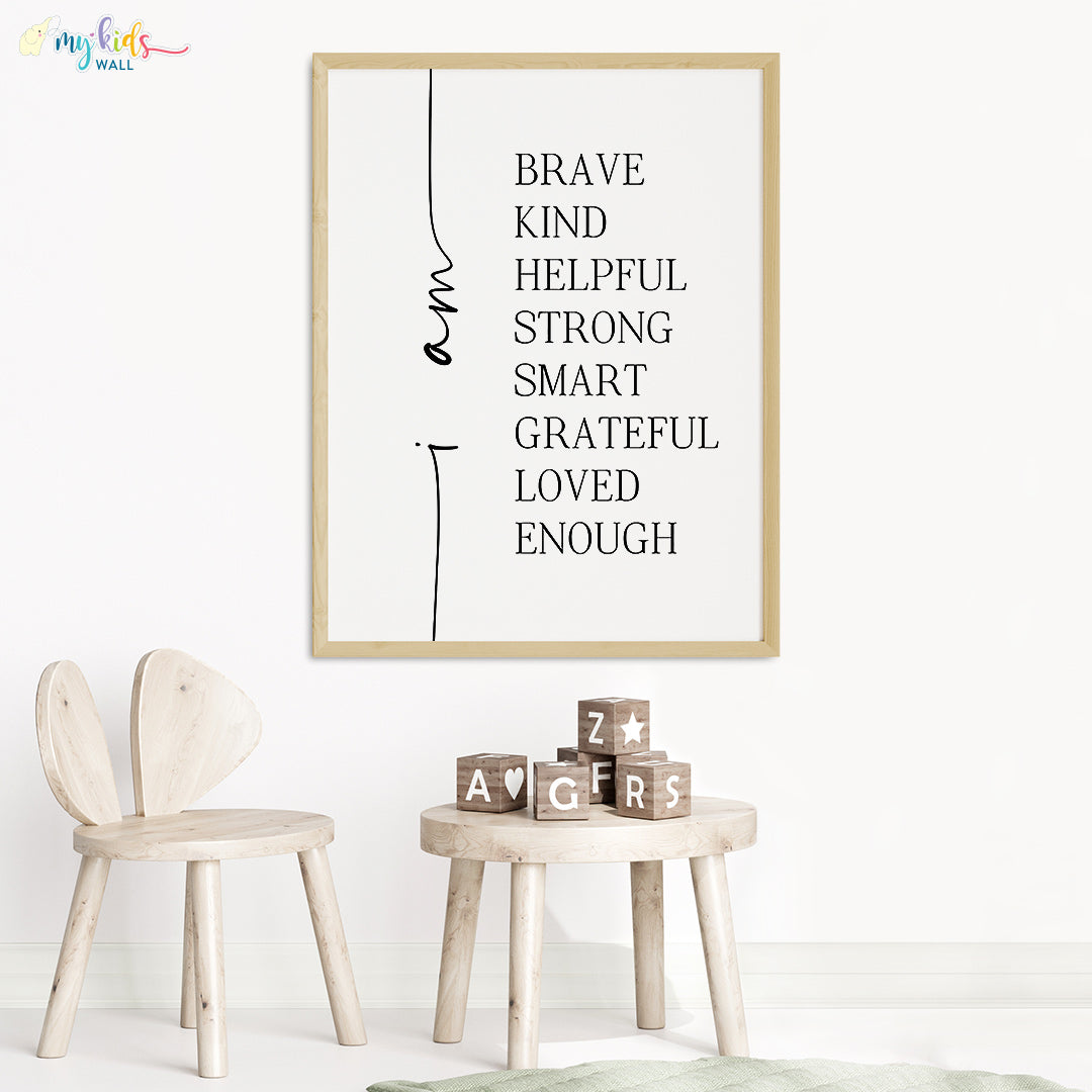 'Positive Attitude & Affirmations' Wall Art (Big Frame) – My Kids Wall