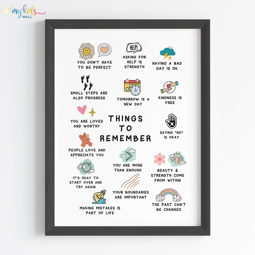 'Important Things to Remember' Wall Art (Framed) – My Kids Wall