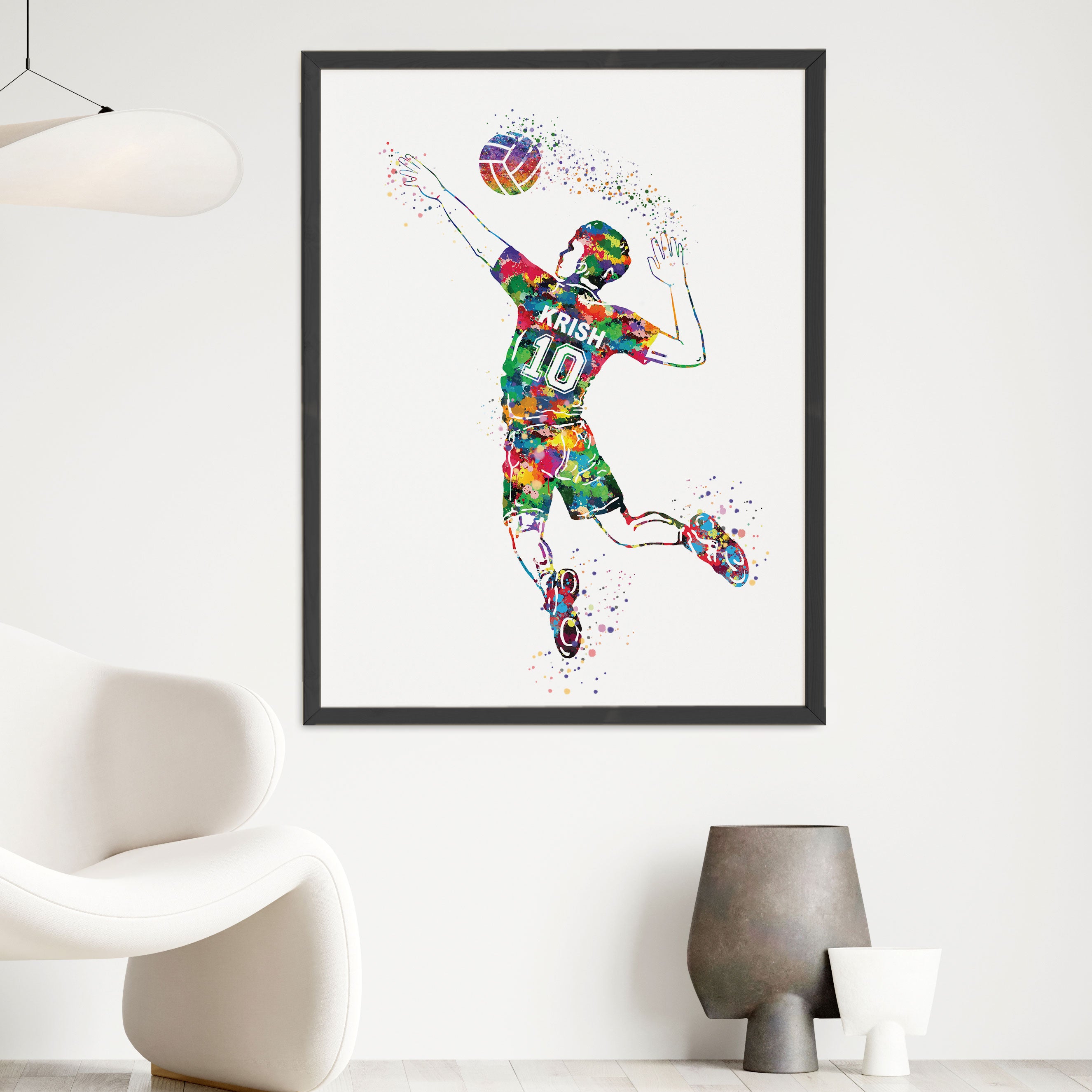 'Volleyball Player' Personalised Wall Art (Big Frame) – My Kids Wall