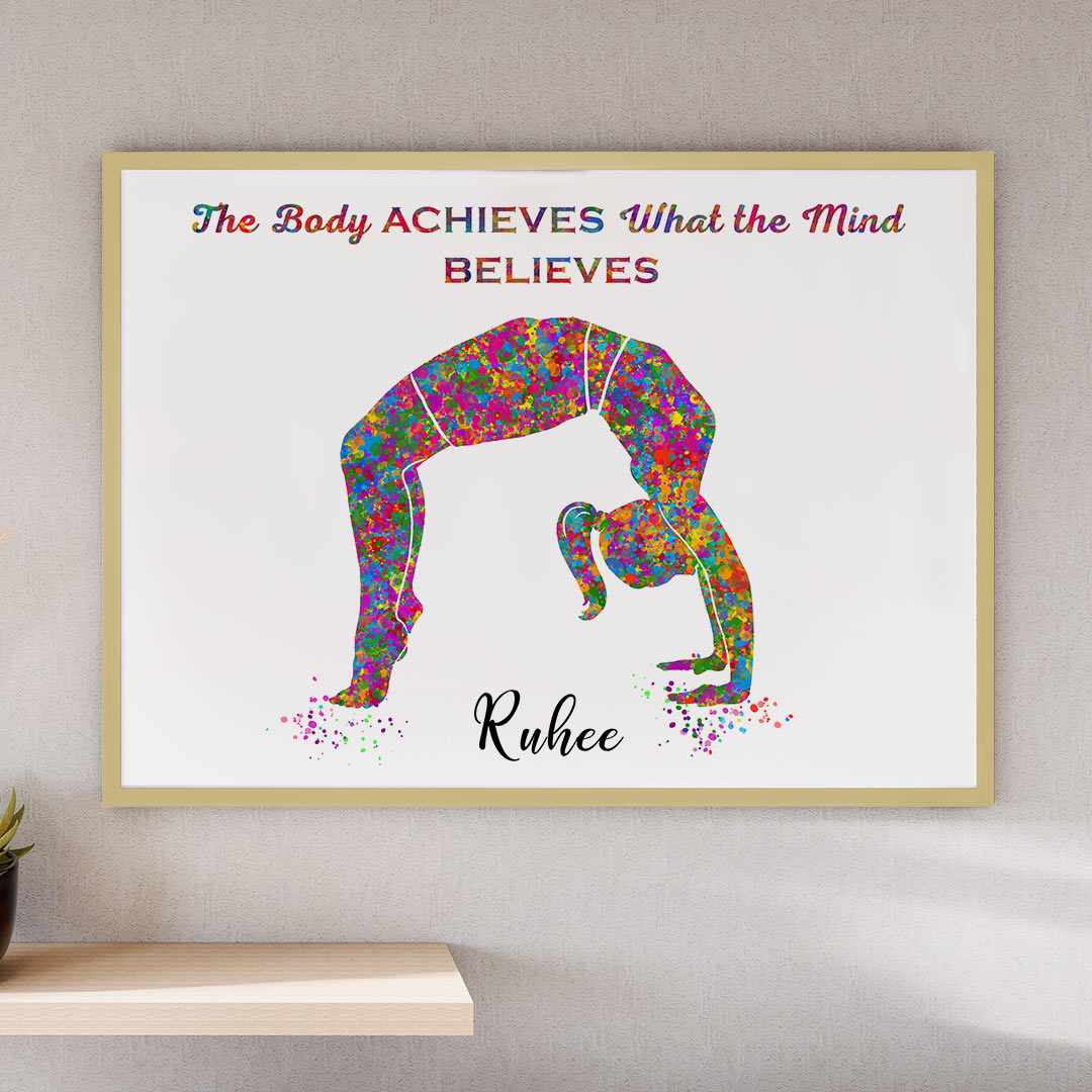'Yoga Backbend Pose' Personalized Wall Art (Framed) – My Kids Wall