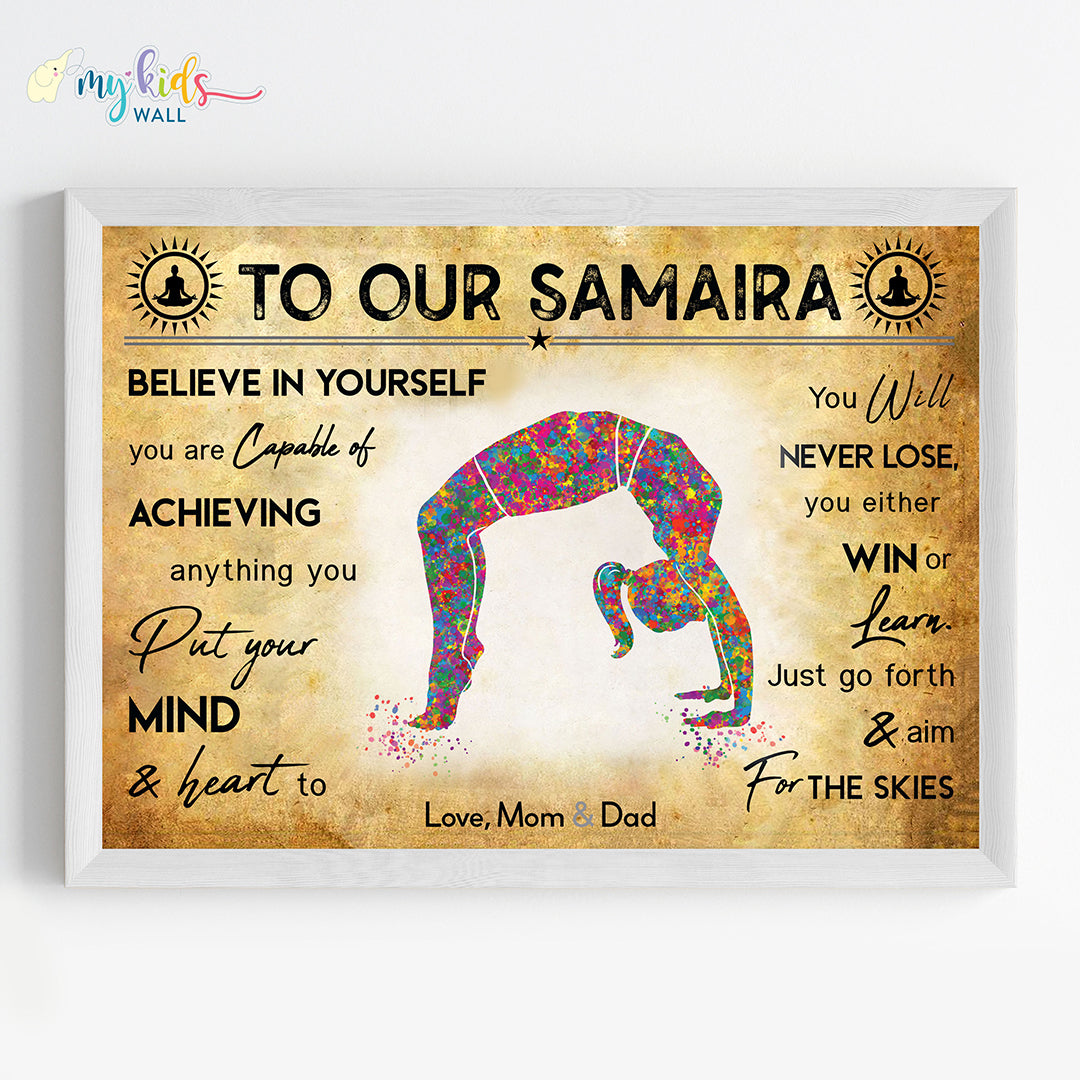 'Yoga Backbend Pose' Personalized Motivational Wall Art (Framed) – My ...