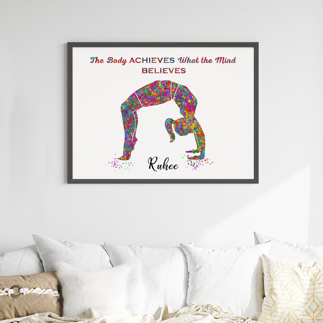 'Yoga Backbend Pose' Personalized Wall Art (Big Frame) – My Kids Wall