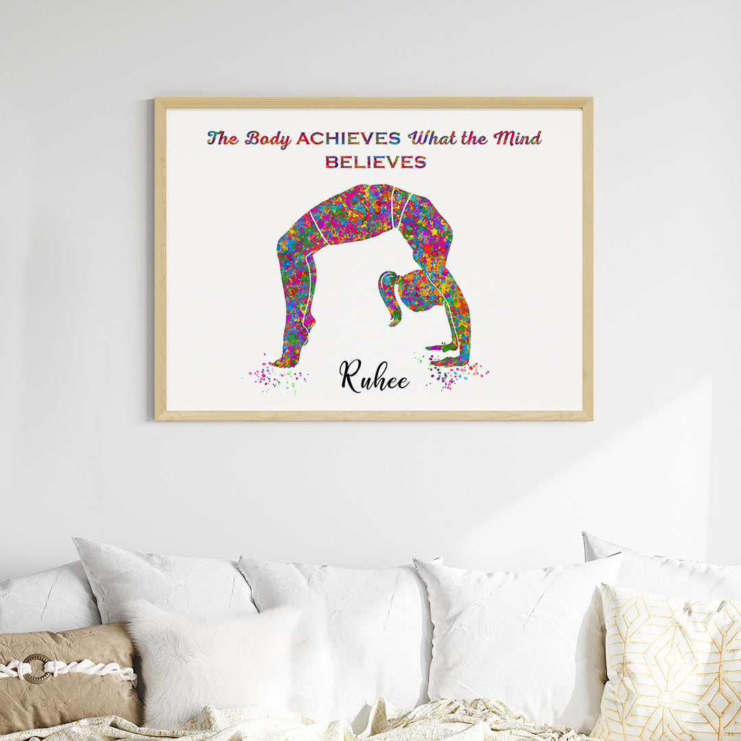'Yoga Backbend Pose' Personalized Wall Art (Big Frame) – My Kids Wall