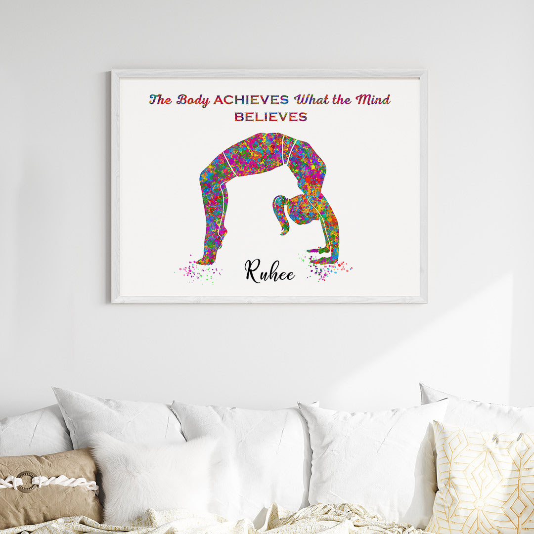 'Yoga Backbend Pose' Personalized Wall Art (Big Frame) – My Kids Wall