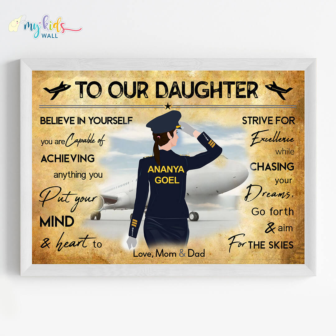 Aspiring Pilot Girl Personalized Motivational Wall Art (Framed) – My ...