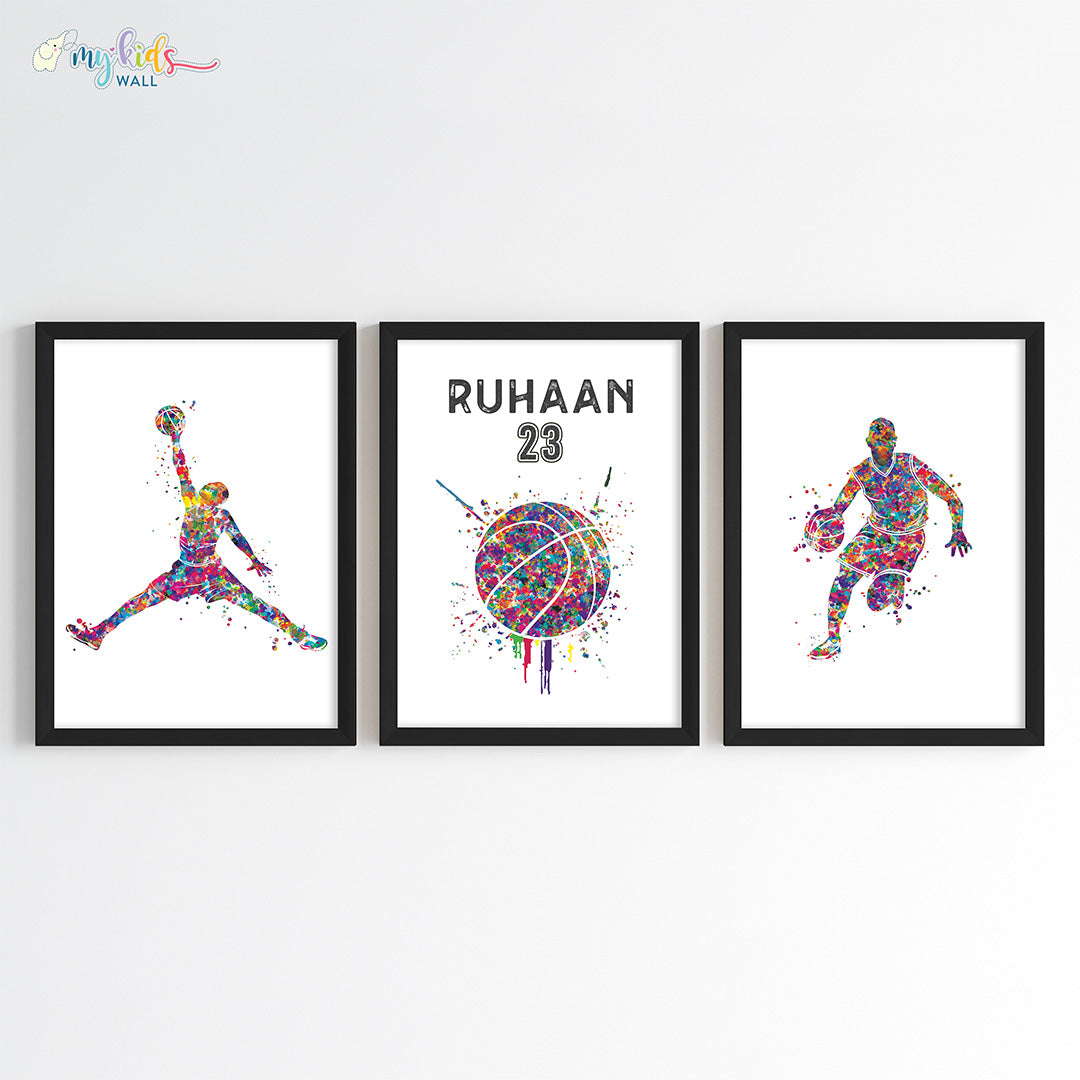 Basketball wall art | Motivational basketball art with frame – My Kids Wall