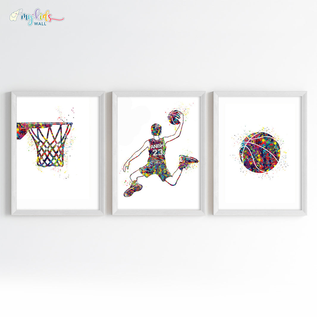 Basketball wall art | Motivational basketball art with frame – My Kids Wall