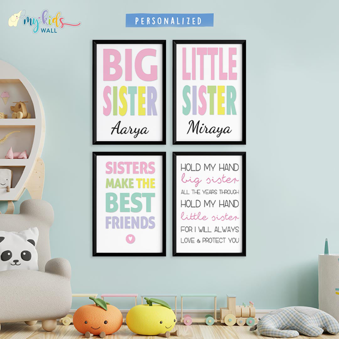 Big Sister Little Sister Love Wall Frames (Set of 4) – My Kids Wall