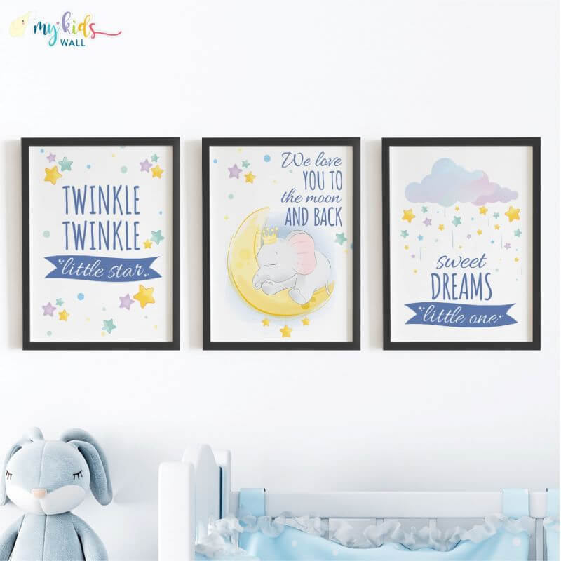 Twinkle Twinkle Little Star Wall Art (Framed Set of 3) – My Kids Wall