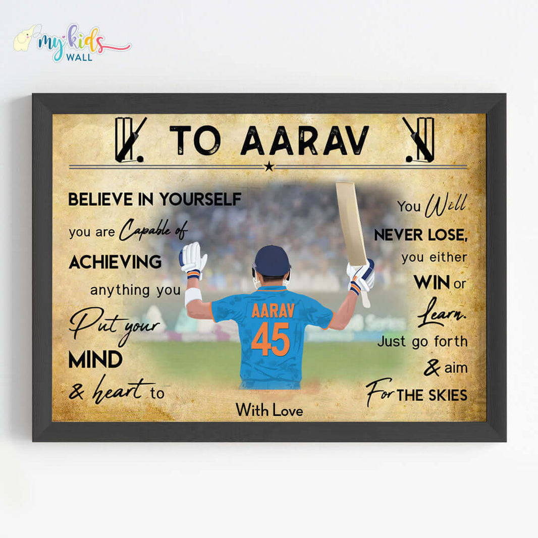 Cricket wall art | Personalized cricket posters for kids – My Kids Wall