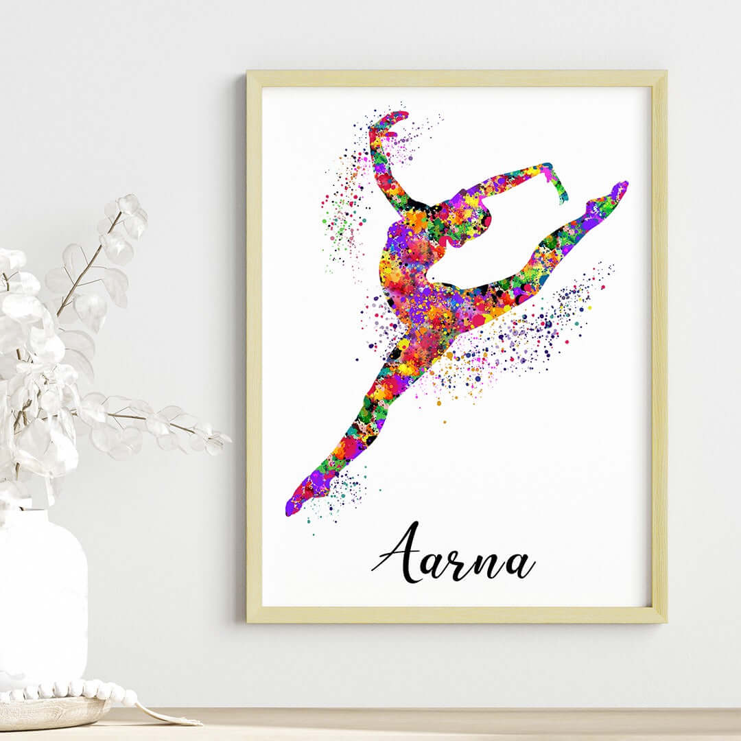 Gymnastics Girl Personalised Wall Art (Framed) – My Kids Wall