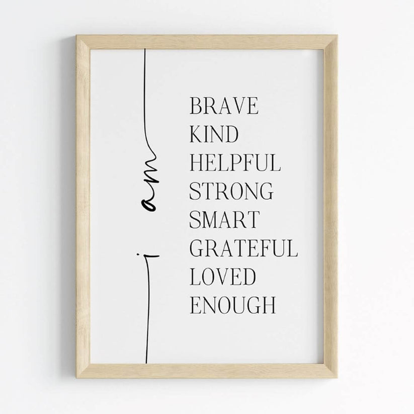 Positive Attitude & Affirmations Wall Art (Framed) – My Kids Wall