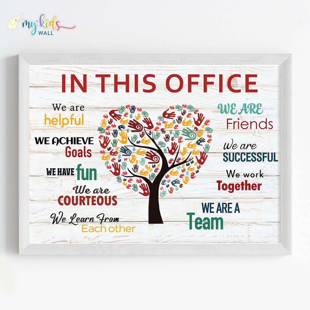Teamwork Office Decor Motivational Wall Art (Framed) – My Kids Wall