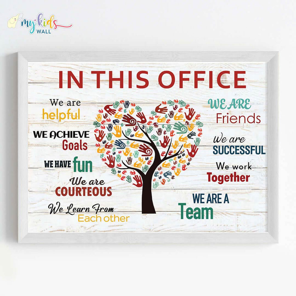 Teamwork Office Decor Motivational Wall Art (Framed) – My Kids Wall
