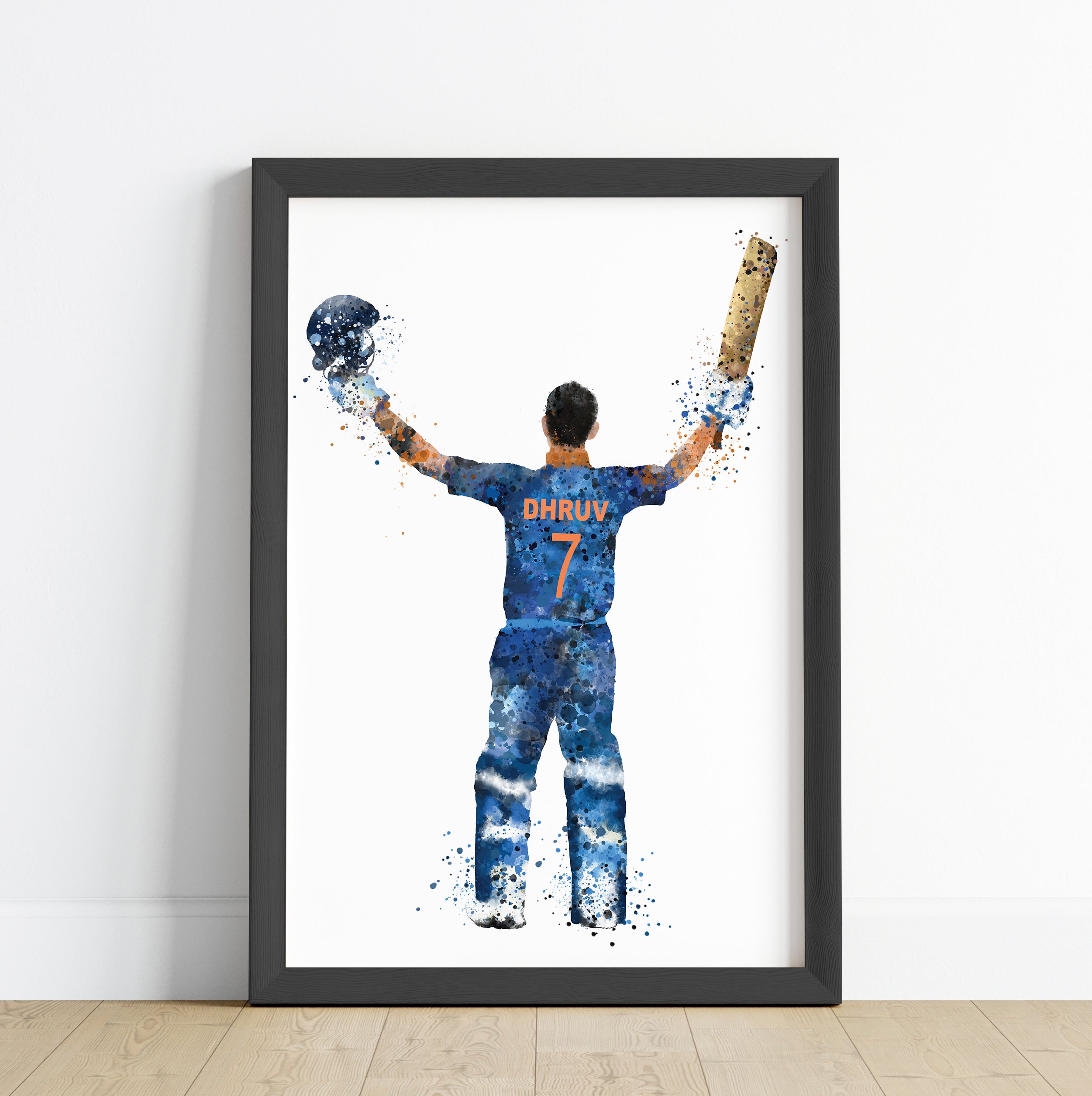 'Cricket Player' Personalised Wall Art (Framed) – My Kids Wall