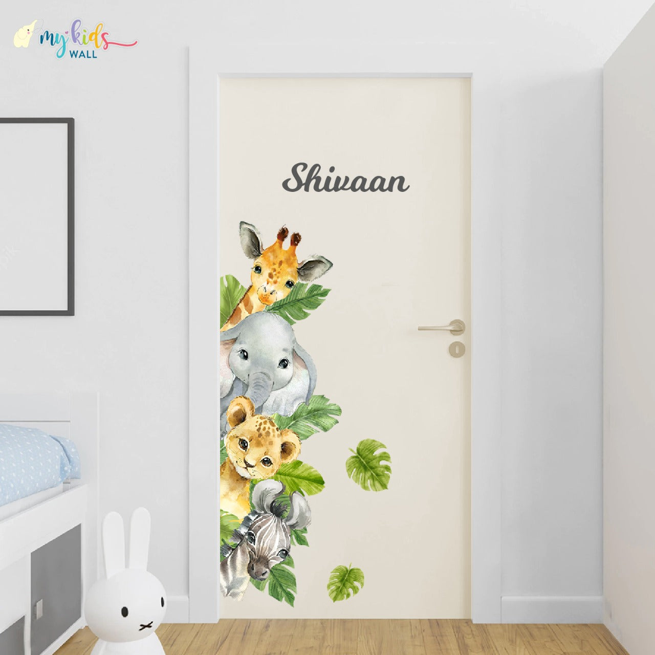 'Cute Baby Safari Animals' Personalised Wall Stickers – My Kids Wall
