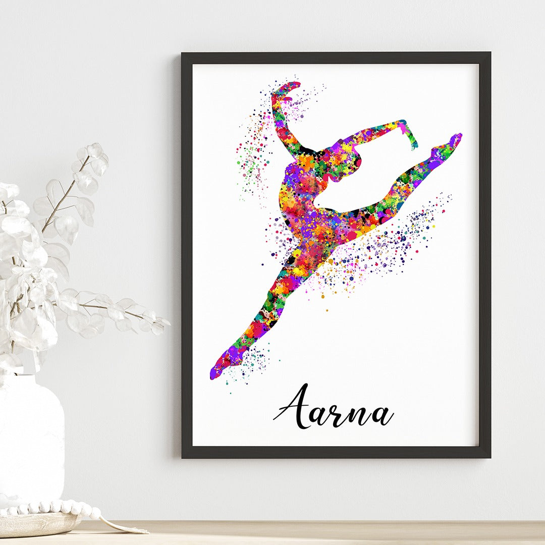 'Gymnastics Girl' Personalised Wall Art (Framed) – My Kids Wall