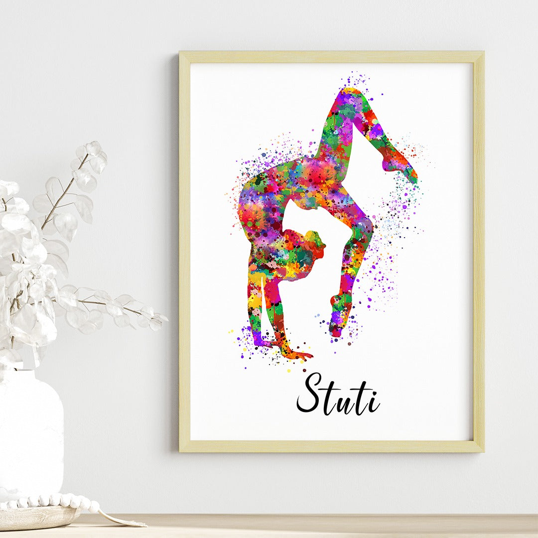 'Gymnastics Girl Tumbling' Personalised Wall Art (Framed) – My Kids Wall