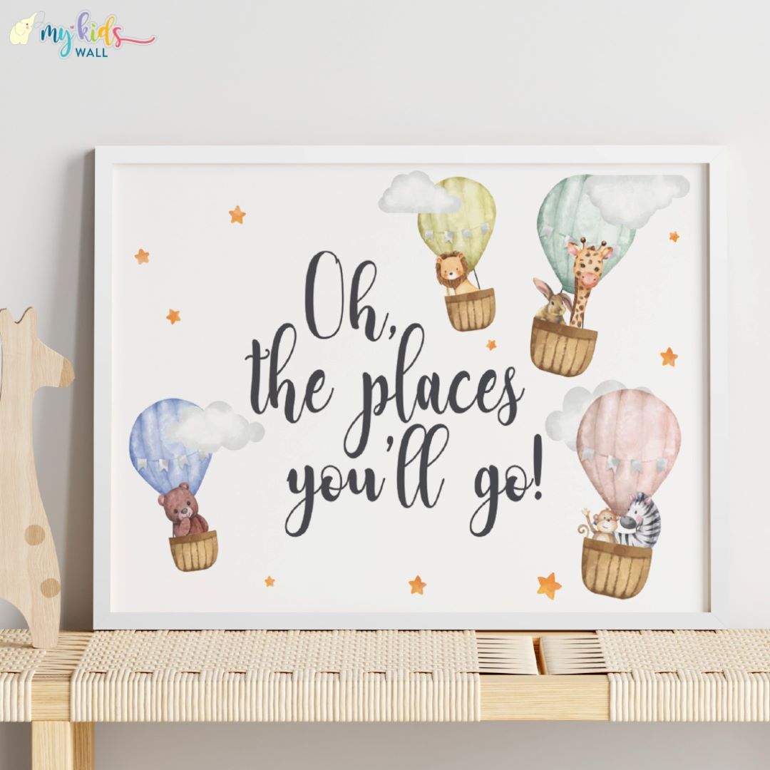 'Oh! The Places You'll Go' Wall Art (Framed) – My Kids Wall