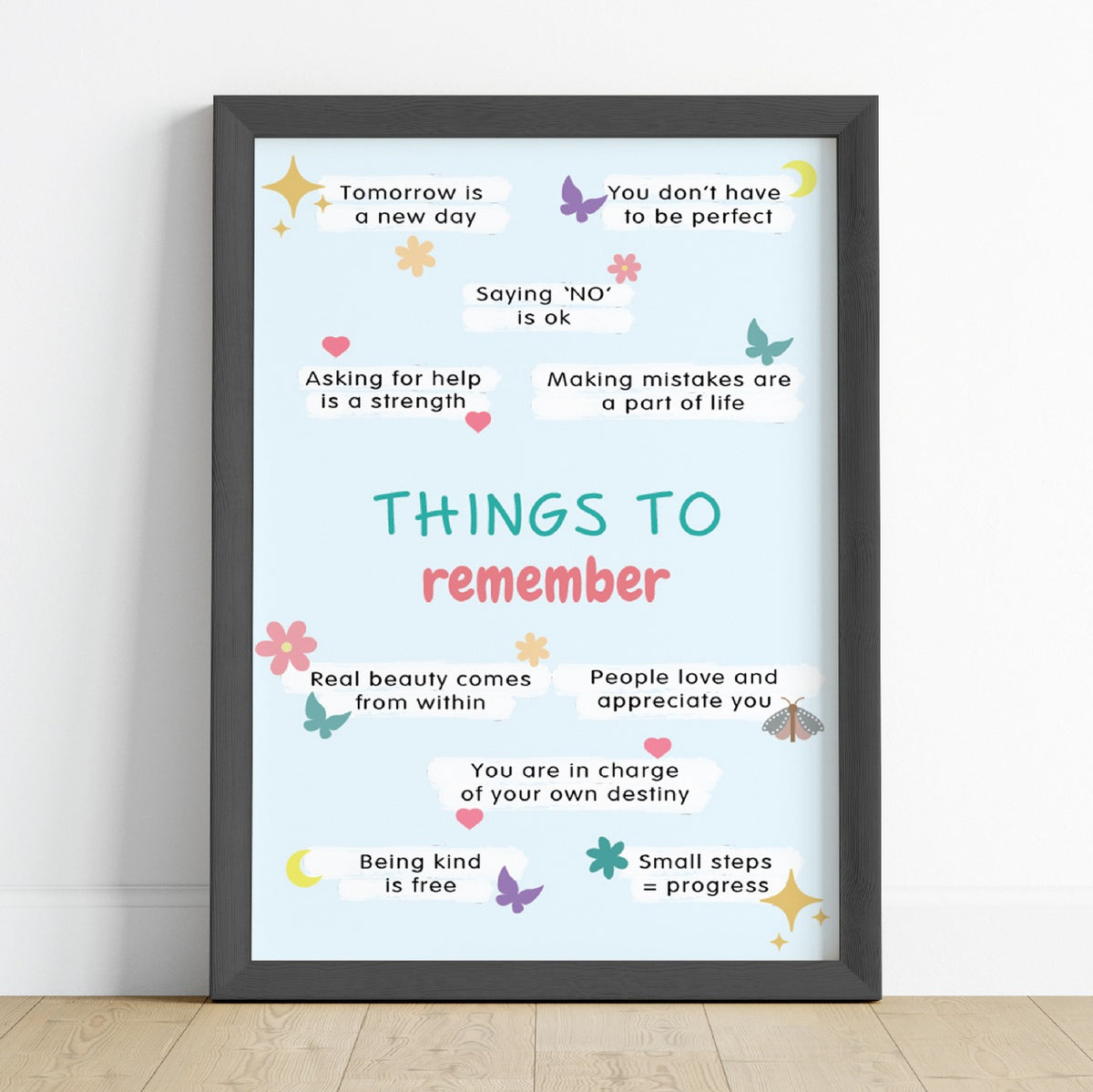 'Positive Things to Remember' Wall Art (Framed) – My Kids Wall