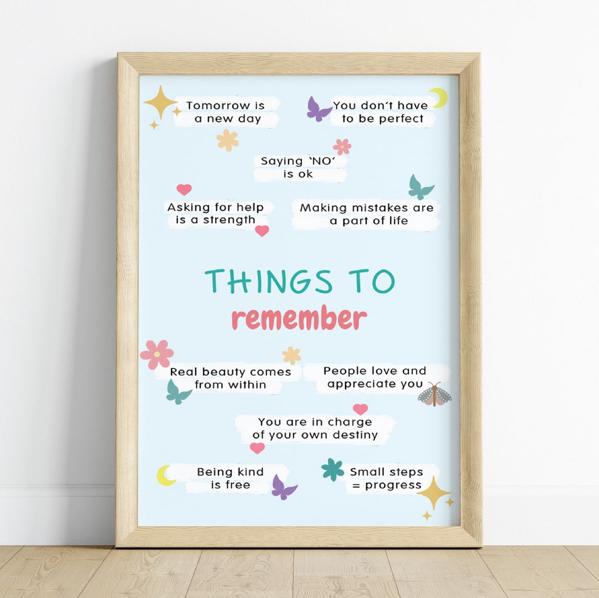 'Positive Things to Remember' Wall Art (Framed) – My Kids Wall