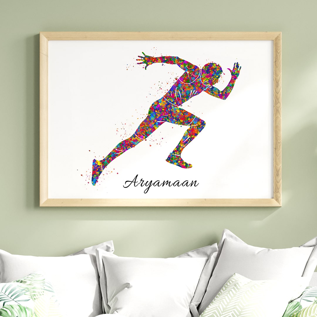 'Running Athlete' Personalized Wall Art (Framed) – My Kids Wall