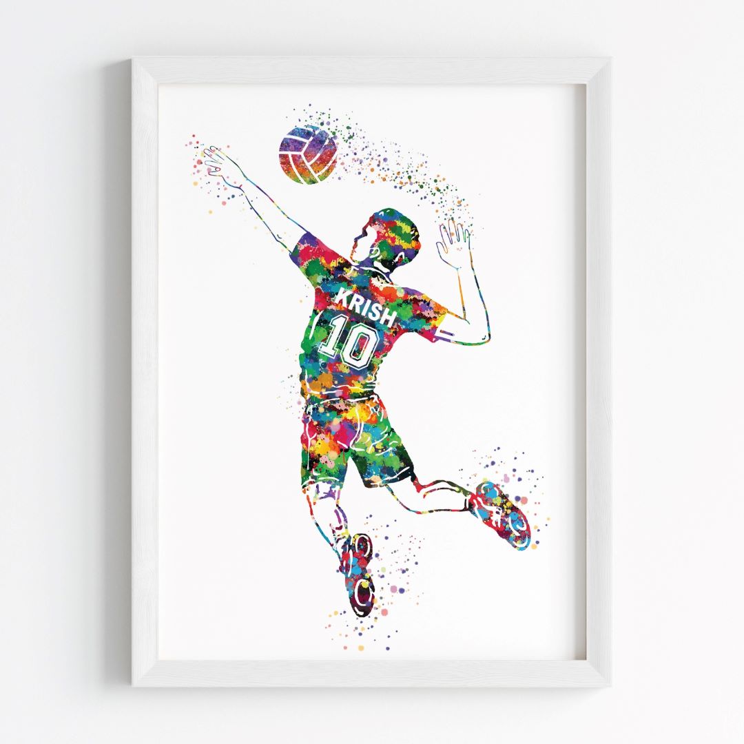 'Volleyball Player' Personalised Wall Art (Framed) – My Kids Wall