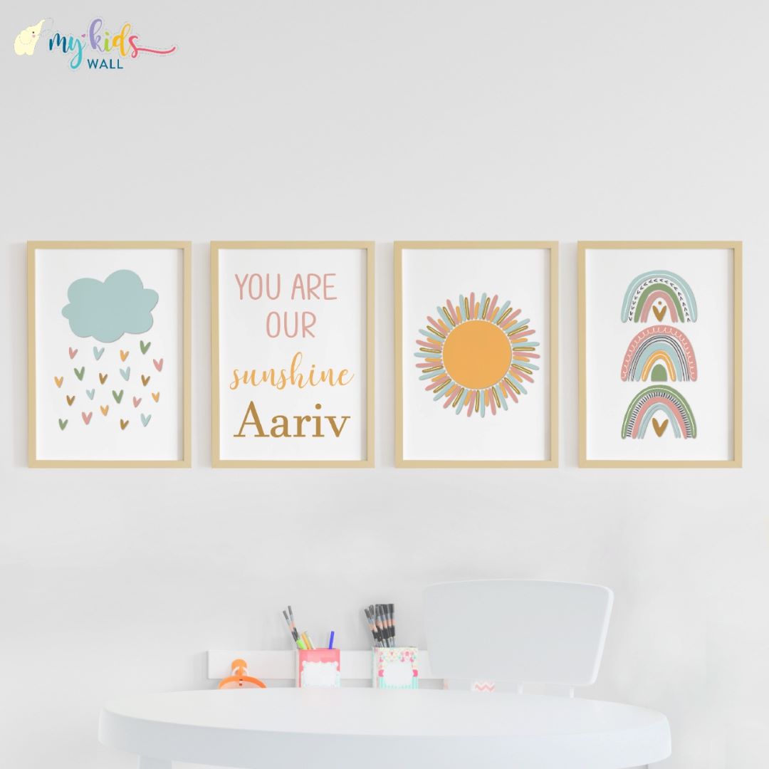 'You are our Sunshine' Personalised Wall Art (Framed) – My Kids Wall