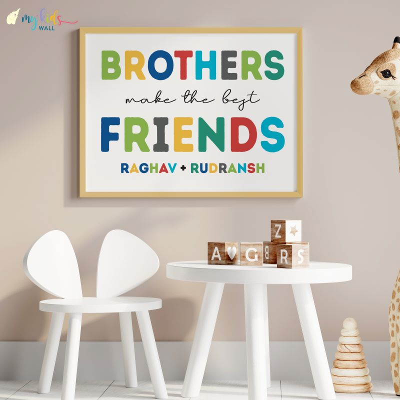 'Brothers Make the Best Friends' Wall Art (Framed) – My Kids Wall